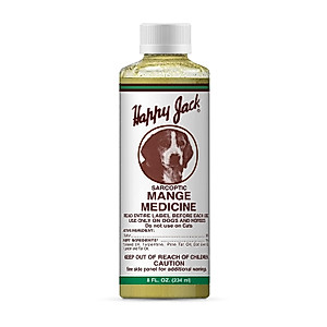Happy Jack Mange Medicine & Mange Treatment for Dogs & Horses - Brings Soothing Itch Relief to Severe Mange, 8oz