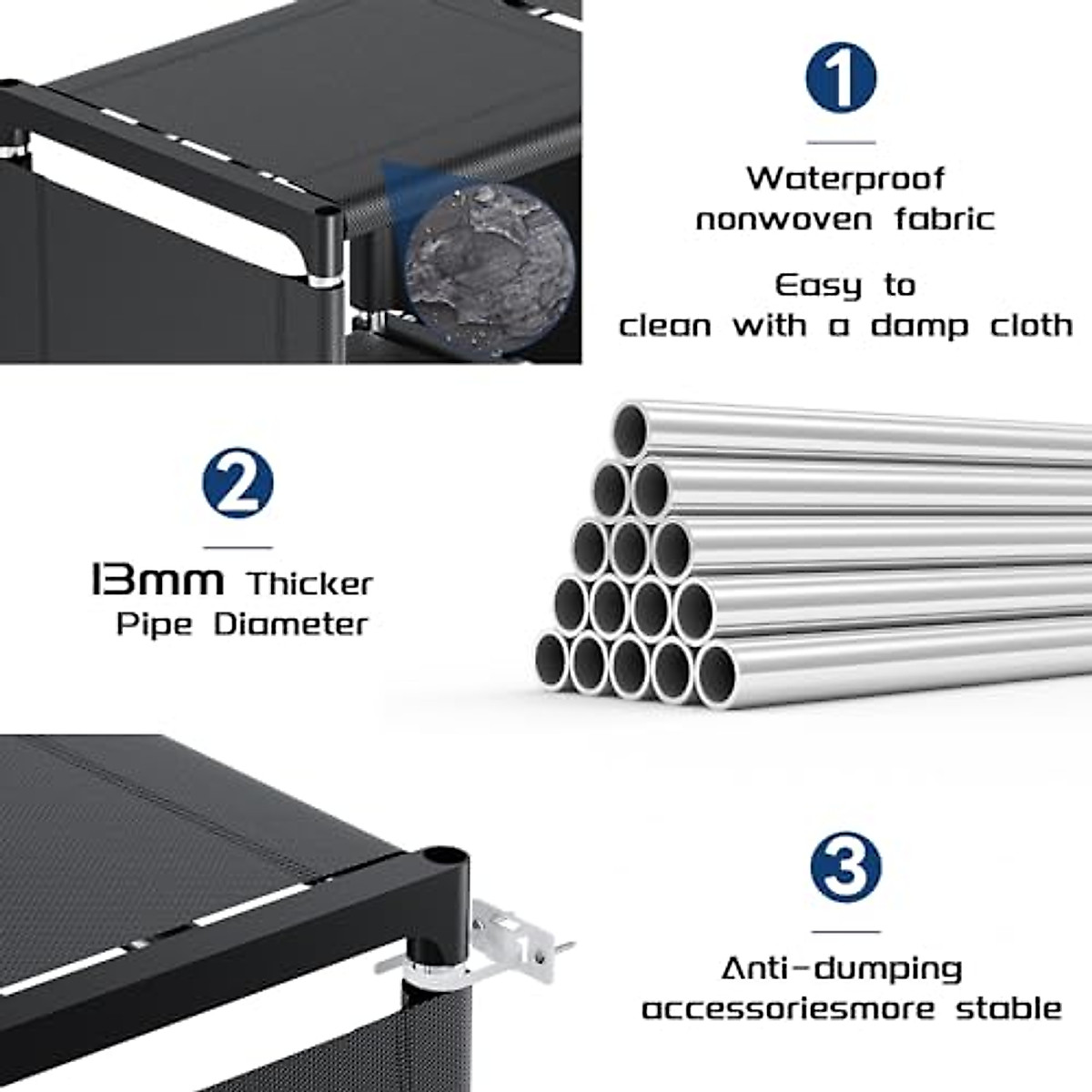 Mavivegue 8 Cube Book Shelf Organizer - Tall Black Cube Shelf with Cubbies for Bedroom, Living Room, Office