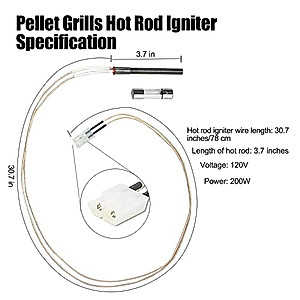 lesolar Fire Burn Pot and Hot Rod Igniter Kit, Fire Burn Pot Replacement Parts for Pellet Grill with Screws and Fuse, Compatible with Traeger & Pit Boss Wood Pellet Grill Smoker