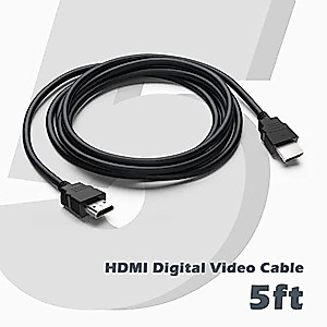 HDMI to HDMI Cable, 4K@60Hz High Speed 5ft HDMI 2.0 Cable, 18Gbps, 4K HDR, 3D, 2160P, 1080P, Ethernet, Audio Return(ARC) Compatible with UHD TV, Blu-ray, Xbox, PS4, PS3, PC - 5 Feet (1.5 Meters)