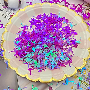 2000 Pieces Flamingo Party Glitter PVC Confetti for Handicrafts, Card DIY, Engagement Wedding Bridal Shower Birthday Valentines Party Decorations (Plum Red)