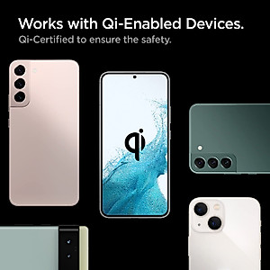 Spigen [Designed for Samsung] Qi True 15W Super Fast Wireless Charger Stand for Samsung Galaxy S23 Plus Ultra Z Fold Flip 4 3 S22 Note 20 S21 S20 S10 S10e Note 10 and More [No Adapter Included]