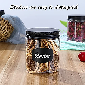 8 OZ Plastic Jars with Lids, (Crazystorey)24 Pack Clear Small Plastic Leak-proof Sealed Storage Jar Slime Containers for Kitchen Household Food Dry Goods Creams Included Extra Label and Pen