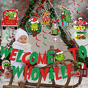 Whoville Christmas Decorations Whoville Decorations Welcome to Whoville Banner The Christmas Decorations Party Supplies Christmas Grieen Birthday Party Decorations