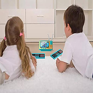 Retro Video Games Console for Kids Adults Built-in 308 Classic Electronic Game 3.0'' Screen Mini TV Games Console Support TV Output and USB Charging Birthday Xmas Gift for Boys Girl 4-12 (Blue)