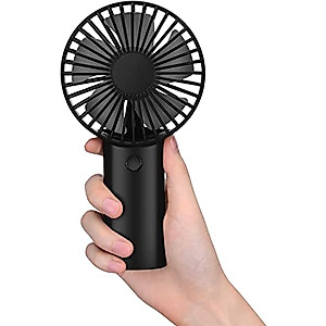 Portable Handheld Fan, 4000mAh Battery Powered Rechargeable Personal Fan, 6-15 Hours Working Time, Suitable for Outdoor Activities, Mini Hand Fan, Suitable for Travel/Work/Makeup/Office - Black