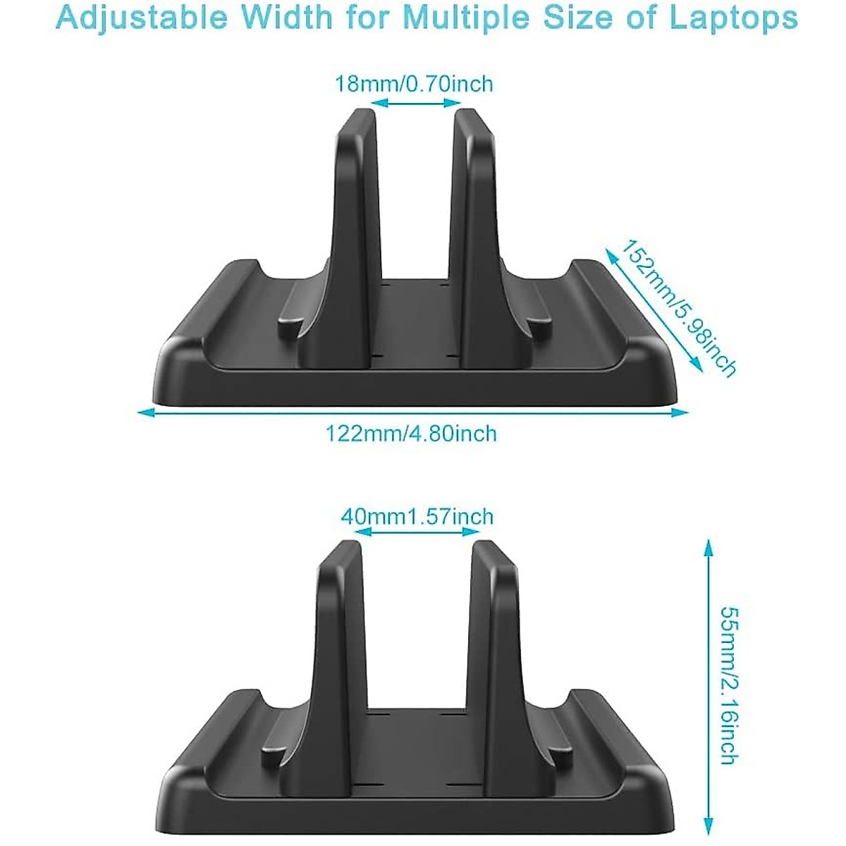 Vertical Laptop Stand Space-Saving Design Holder for WACOM/HUION/XP-Pen Ten Tablet, Adjustable Desktop Notebook Dock for MacBook Pro Air, Mac, HP, Dell, Microsoft Surface, Lenovo, up to 17.3 inches