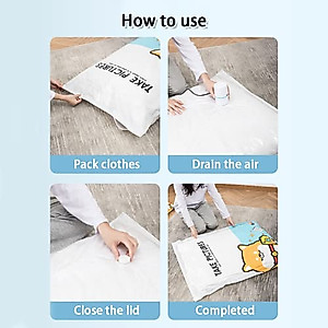 Cartoon dog-shaped vacuum compression bag, storage bag, strong and durable, release 80% of storage space, suitable for travel, moving, family storage use. (Large)