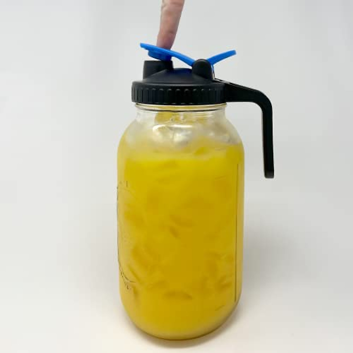 Mason Jar 64 oz Pitcher Half Gallon Pitcher with Wide Mouth Aesthetic Glass Pitcher With Lid and band Cold Brew Pitcher For Tea, Juices, Coffee, Lemonade – Pack Of 2