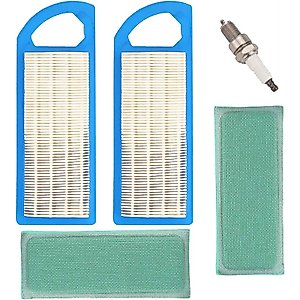 Ewillownm Compatible with 2-pack 697153 Air Filter for Briggs & Stratton 698083 795115 697634 697153 5043 697014 797008 John Deere gy20573 M149171 LA115 LA105 Lawn Mower with 697015 Pre Filter