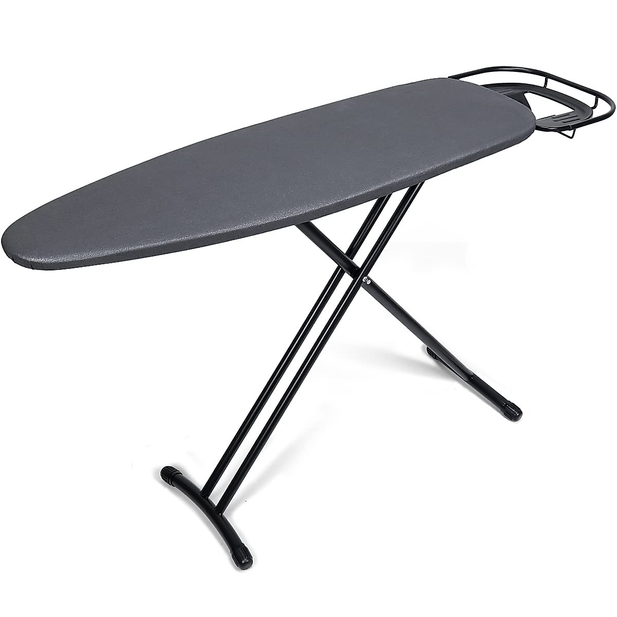 Duwee Ironing Board with Retractable and Adjustable Iron Rest, Steel Top Board with 10mm Thicken Felt Pad and Heat Resistant Cover, Heavy Duty Legs,14"x43"