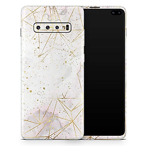 DesignSkinz Karamfila Watercolor & Gold V5 Protective Vinyl Decal Wrap Skin Cover Compatible with The Samsung Galaxy S20 (Screen Trim & Back Glass Skin)