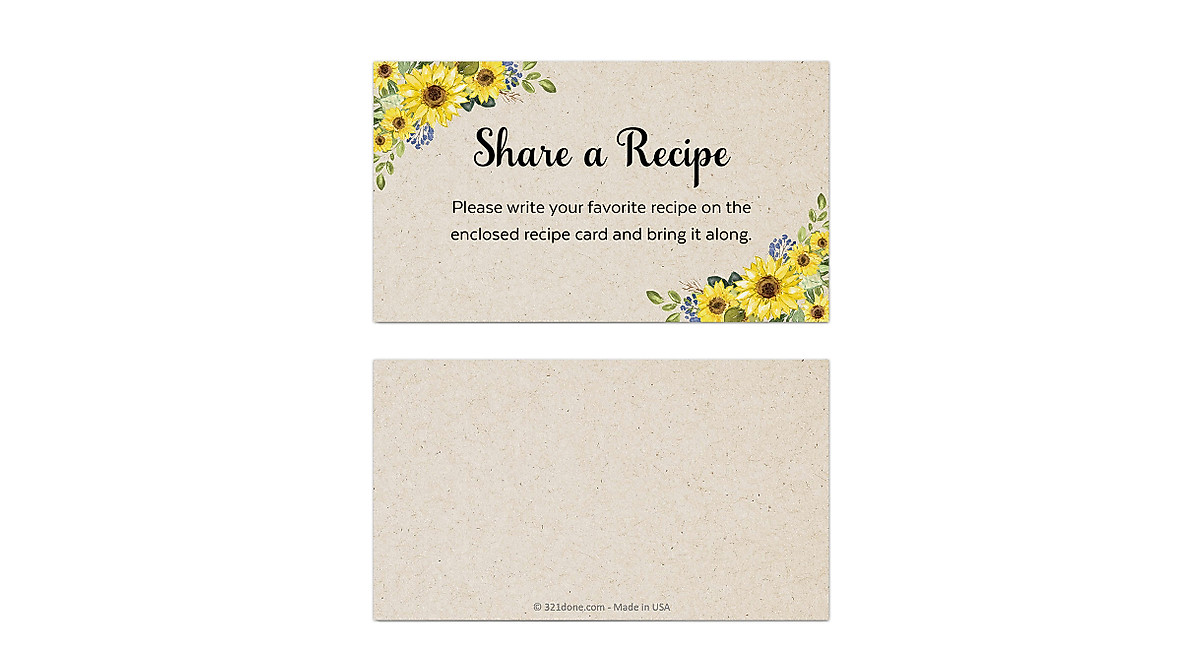 Share a Recipe Card Set of 50 – Bridal Shower Keepsakes & Invitations