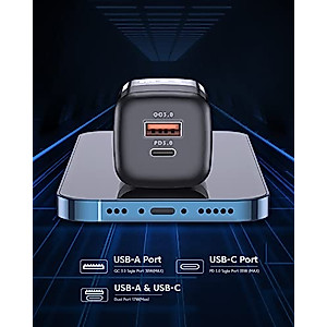 Kuulaa Usb C Charger Fast Charging Block,35W Max GaN Dual Port PD 3.0 & QC 3.0 Type C Charging Block With Usb C Cable for iPhone 14/13/12/11/Samsung Galaxy S23 Ultra/S22 Ultra/Macbook Pro/Air And More