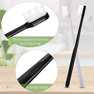 10 Pieces Extra Soft Toothbrush Micro-Nano Toothbrush Wavy Head Adult Toothbrush with 20000 Soft Bristle Good Effect for Adult Kid Children Teeth Oral Gum Recession (4 colors)