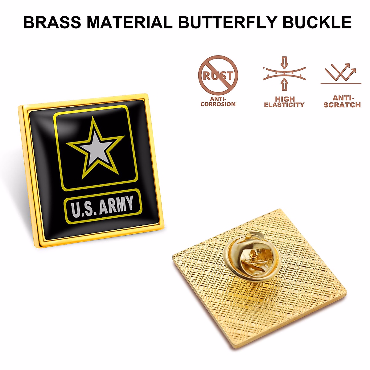 6/Pcs U S Army Flag Lapel Pins Bulk - Metal American United States Army Star Military Brooch Badge Souvenir