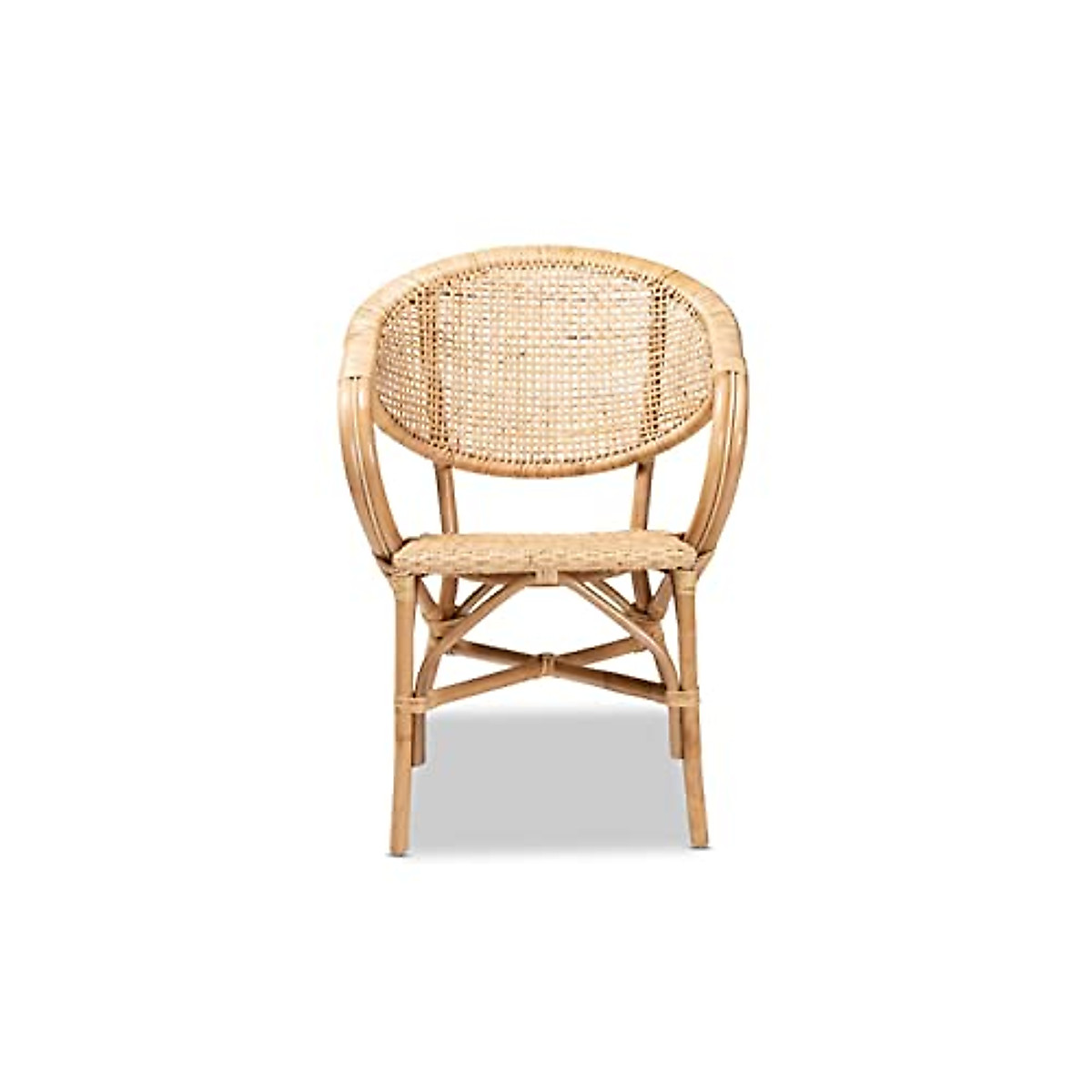 Baxton Studio Varick Modern Brown Finished Rattan Dining Chair