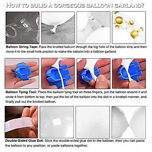 JOYYPOP White Gold Balloon Garland Kit with Gold Tinsel Curtain White Gold Balloons for White and Gold Wedding Birthday Party