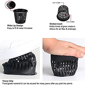 12 Pack 3 inch Net Cup Pots with 12 feet Hydroponic Self Watering Wick & 12 Plant Labels Aquaponics Mason Jar Bucket Insert Orchid kratky Vegetable Gardening Growing Netted Baskets Slotted Mesh