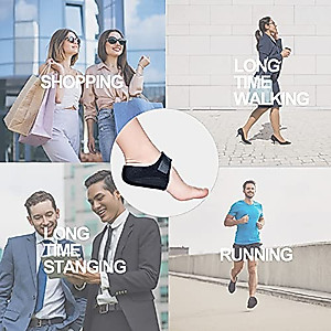 Plantar Fasciitis Heel Cups, Heel Cups for Heel Pain(4PCS), Heel Protectors for Plantar Fasciitis Relief, Adjustable Heel Pads for Heel Pain Relief, Achilles Tendinitis, Heel Spur (Black, L Size)