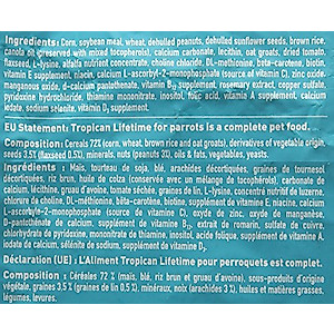 Hari Hagen Tropican Lifetime Formula Parrot Food, 4 lb Parrot Food with Peanuts & Sunflower Seeds and Balance Nutrition Levels