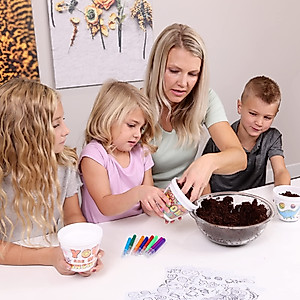 Hapinest Doodling Flower Pots & Garden Kit for Kids, Plant Growing Kit, Kids Gardening Set Easter Basket Stuffers, Girls Boys Kids Arts and Crafts Gifts Ages 4 5 6 7 8 9 10 11 12 Years Old & Up