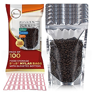 Belle KR - Pack of 300-100 Each of Small, Medium and Large Mylar Bags - Stand Up Clear Front Pouches