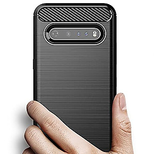 for LG V60 ThinQ Case,for LG V60 Case Slim Shock-Absorption Flexible TPU Rubber Full-Body Protective Phone Cover for LG V60 ThinQ,Brushed Blue