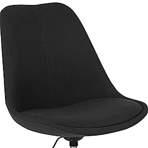 Flash Furniture Aurora Series Mid-Back Black Fabric Task Office Chair with Pneumatic Lift and Chrome Base