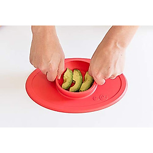 ezpz Tiny Bowl - 100% Silicone Suction Bowl with Built-in Placemat for First Foods + Baby Led Weaning - Fits on All Highchair Trays - 6 Months+ (Gray)