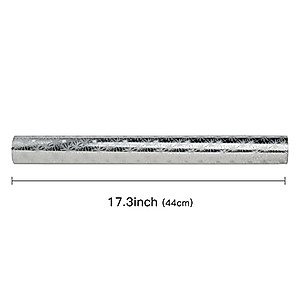 LeZakaa Silver Holographic Wrapping Paper - Mini Roll - Firework Print for Birthday, Wedding Shower, Holiday - 17.32 inches x 32.8 Feet (47.23 sq.ft.)