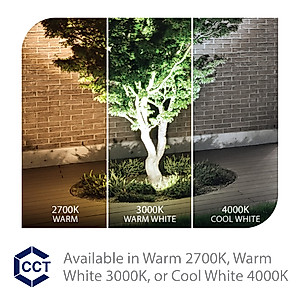 WAC Landscape Lighting, LED 12V Medium Size Accent Light with Adjustable Beam Angle and Integral Brightness Control 50-1300 Lumens 3000K Warm White Built-in LED in Black