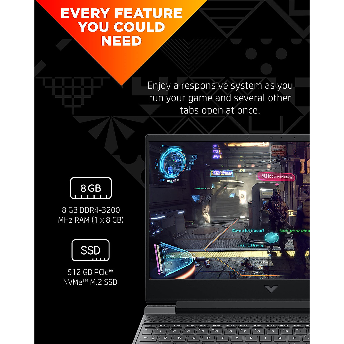 HP Victus 15-fb0020nr 15.6 Gaming Notebook - Full HD - 1920 x 1080 - AMD Ryzen 5 5600H Hexa-core [6 Core] - 8 GB Total RAM - 512 GB SSD - Mica Silver (Renewed)