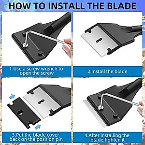 SY.Doot Aquarium Algae Scraper,Fish Tank Algae Scraper with Segmented Extension Rod,Aquarium Scraper,Aquarium Cleaning Tools Kit, Fish Tank Cleaner with 5 Stainless Steel Blades,21.65 Inch