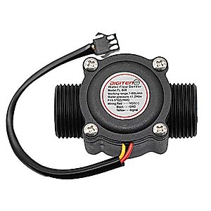 DIGITEN Water Flow Control Meter LCD Display Controller+G3/4" Water Hall Sensor Flow Meter Flowmeter Counter 1-60L/min+G3/4" Electric Solenoid Valve Normally Closed N/C+DC 12V Power Adapter