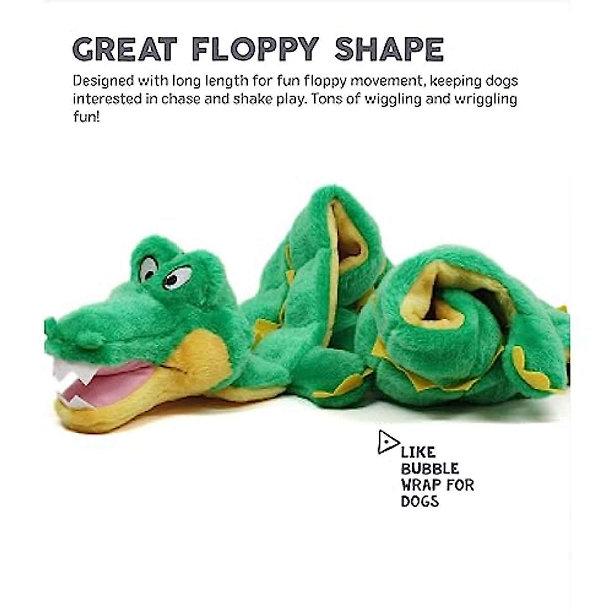 Outward Hound Squeaker Matz Plush Gator Dog Toy, XL