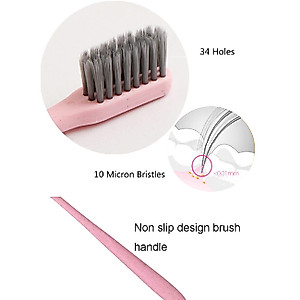 Sainal 12pcs/Pack Manual Toothbrushes Soft Bamboo Charcoal Bristles Wheat Straw Material Handle Portable with Individual Packaging