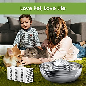 oneisall Pet Water Fountain Filter,Pet Drinking Fountain Filter for Cats, Small Dogs - 4 Carbon Filters