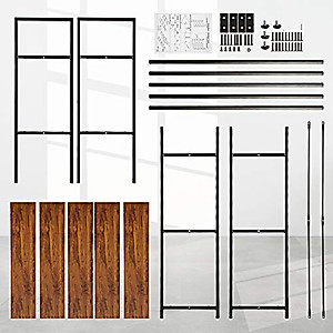 Himimi 5 Tier Bookshelf, Open Vintage Industrial Style Bookshelves and Bookcase, Etagere Bookcase with Metal Frame for Home and Office Organizer