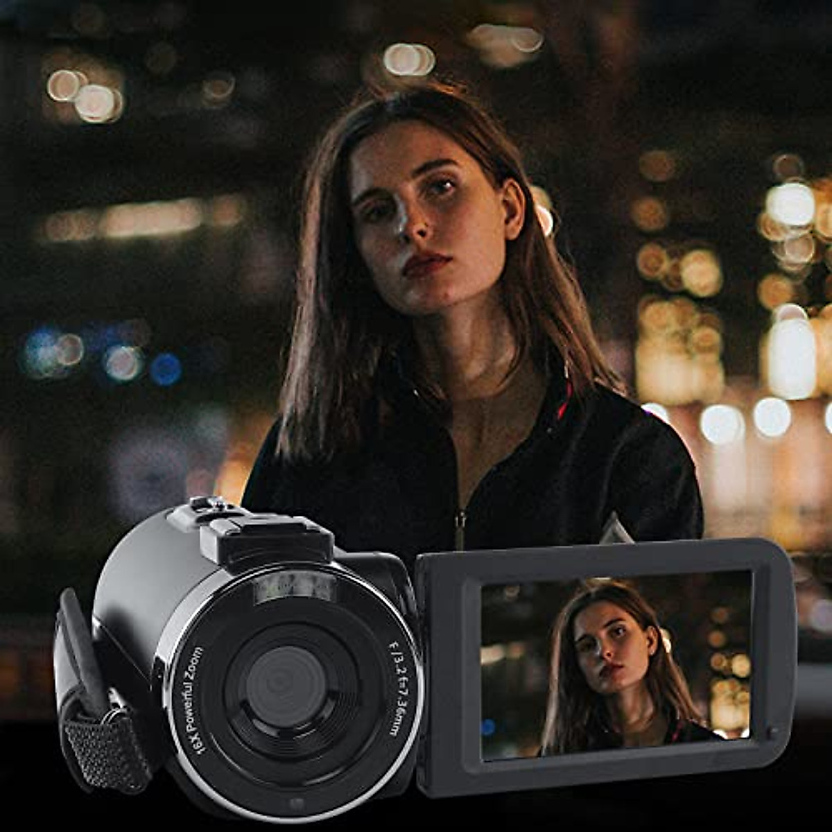 2.7K Ultra HD Digital Video Camera, 270 ° Reversible IPS Touch-Control Screen, 16 Times Digital Zoom, Double Intelligent Anti-Shake with Remote Control