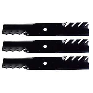 USA Mower Blades (3 MB061BP Toothed High-Lift for Ariens 04920600 Husqvarna 539101496 Length 16-1/4 in. Width 2-1/2 in. Thickness .204 in. Center Hole 5/8 in. 32 in. 48 in. Deck
