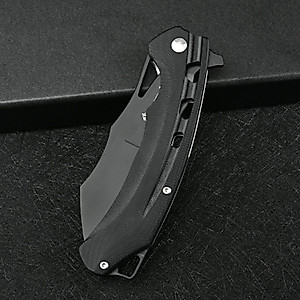 SDOKEDC Knives D2 Steel Ball Bearing Folding Knife for Men G10 Handle EDC Tactical Pocket Knife for Outdoor Survival Hunting