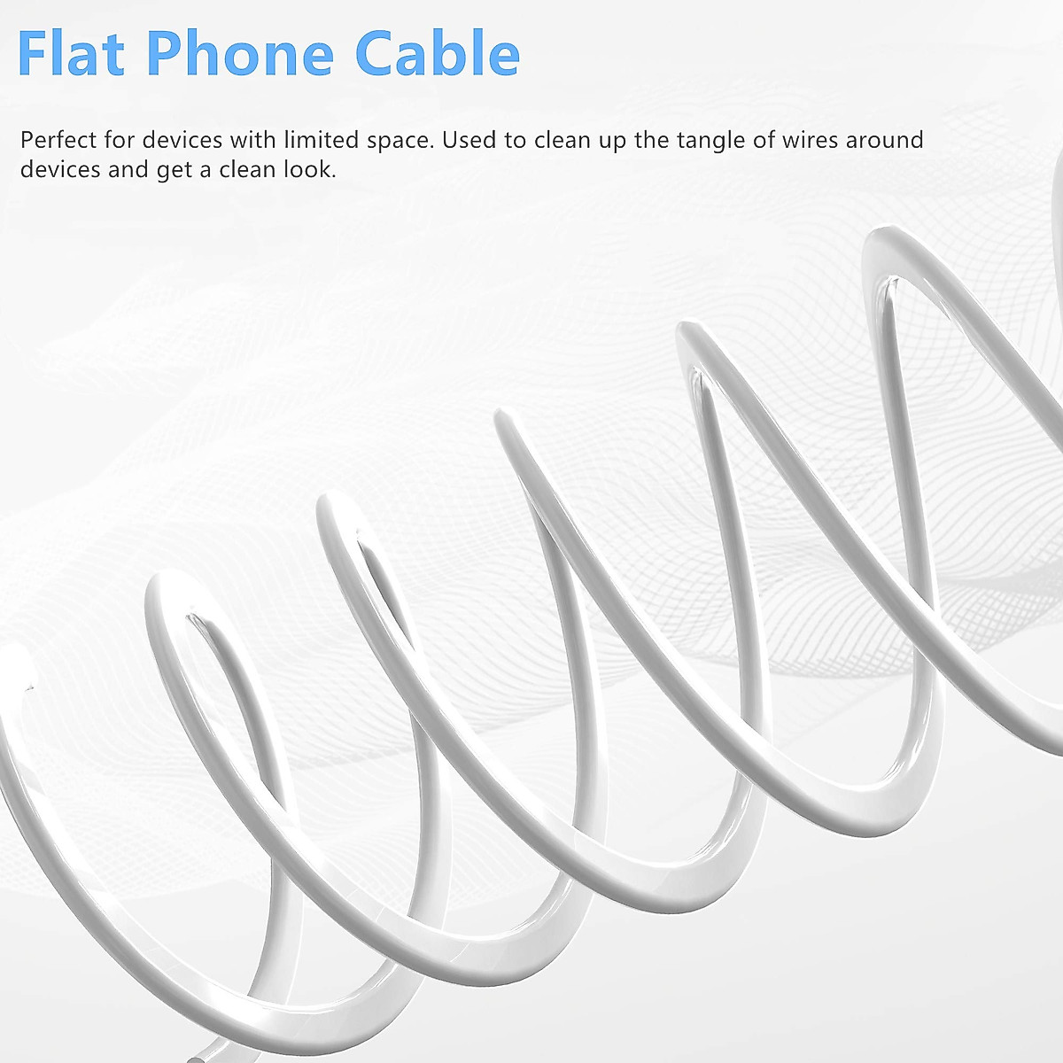 Short Phone Cord, 2 Pack 3 inch RJ11 6P4C Male to Male Telephone Landline Extension Cable Line Wire Connector for Landline Telephone, Modem, Fax Machine, White