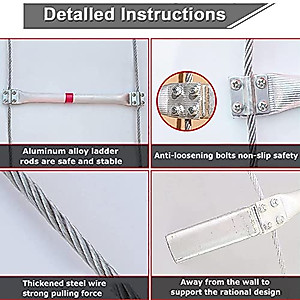 FGQCBBYC Emergency Fire Escape Ladder 2-6 Storey, Flame Resistant Rope Ladder Portable Aluminum Alloy Soft Ladder, Fire Ladder for Indoor or Outdoor Play Set,Tree House, Playground,26FT/8M