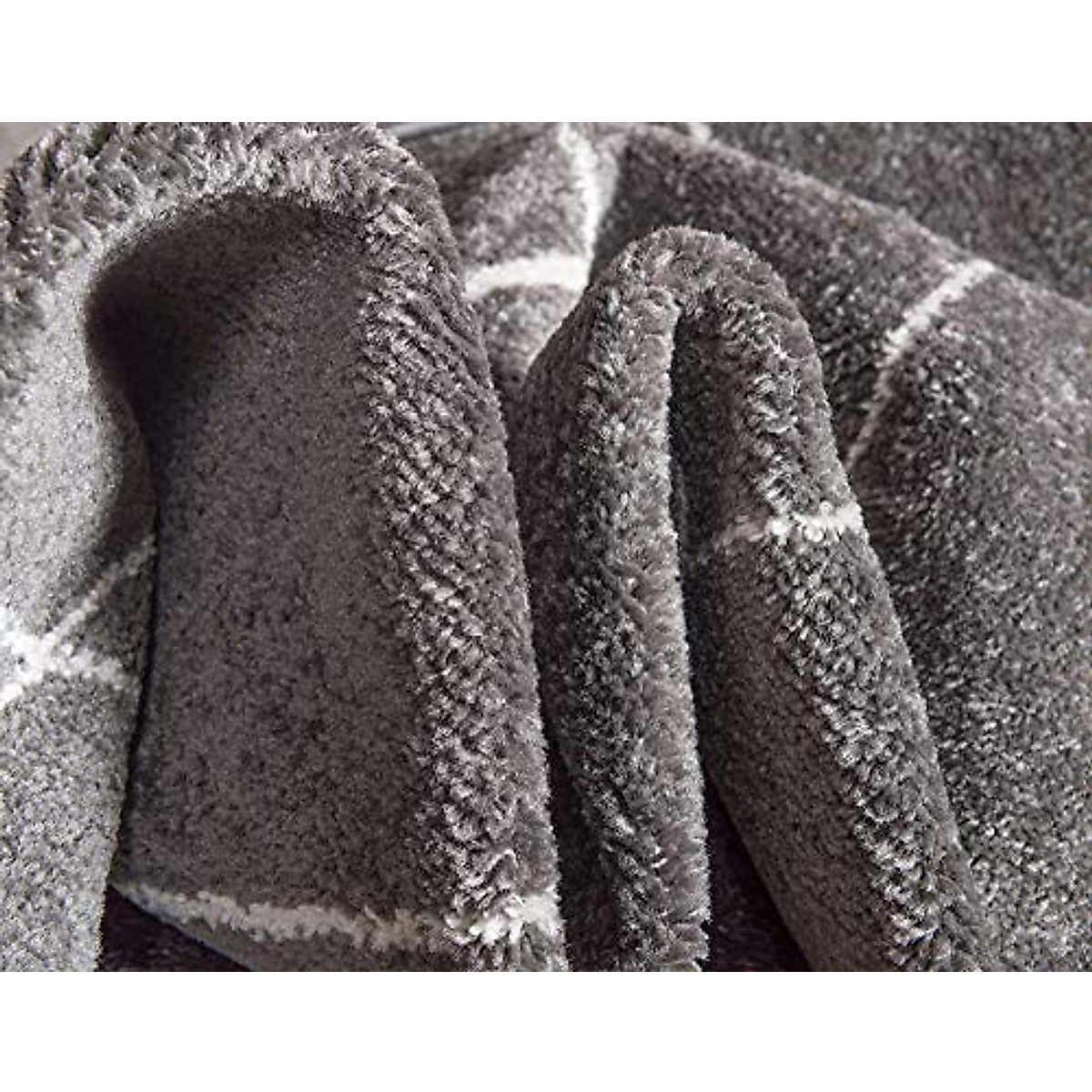 Unique Loom Trellis Frieze Collection Area Rug - Geometric (5' Square, Dark Gray/ Ivory)