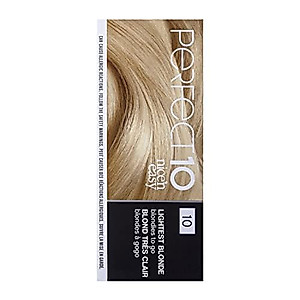 Clairol Nice'n Easy Perfect 10 Permanent Hair Dye, 10 Lightest Blonde Hair Color, Pack of 2