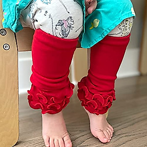 Bowbear Cheerful Ruffles Baby Leg Warmers, Red