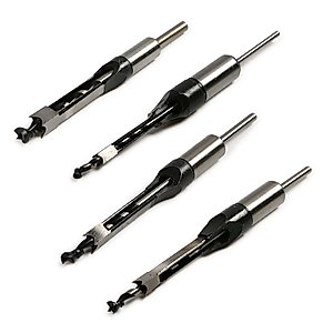 CSLU-Tool 4 Pcs/Set Woodworker Square Hole Drill Bits Saw Wood Mortising Chisel Set, Mortise Chisel (1/4-Inch, 5/16-Inch, 3/8-Inch and 1/2-Inch)