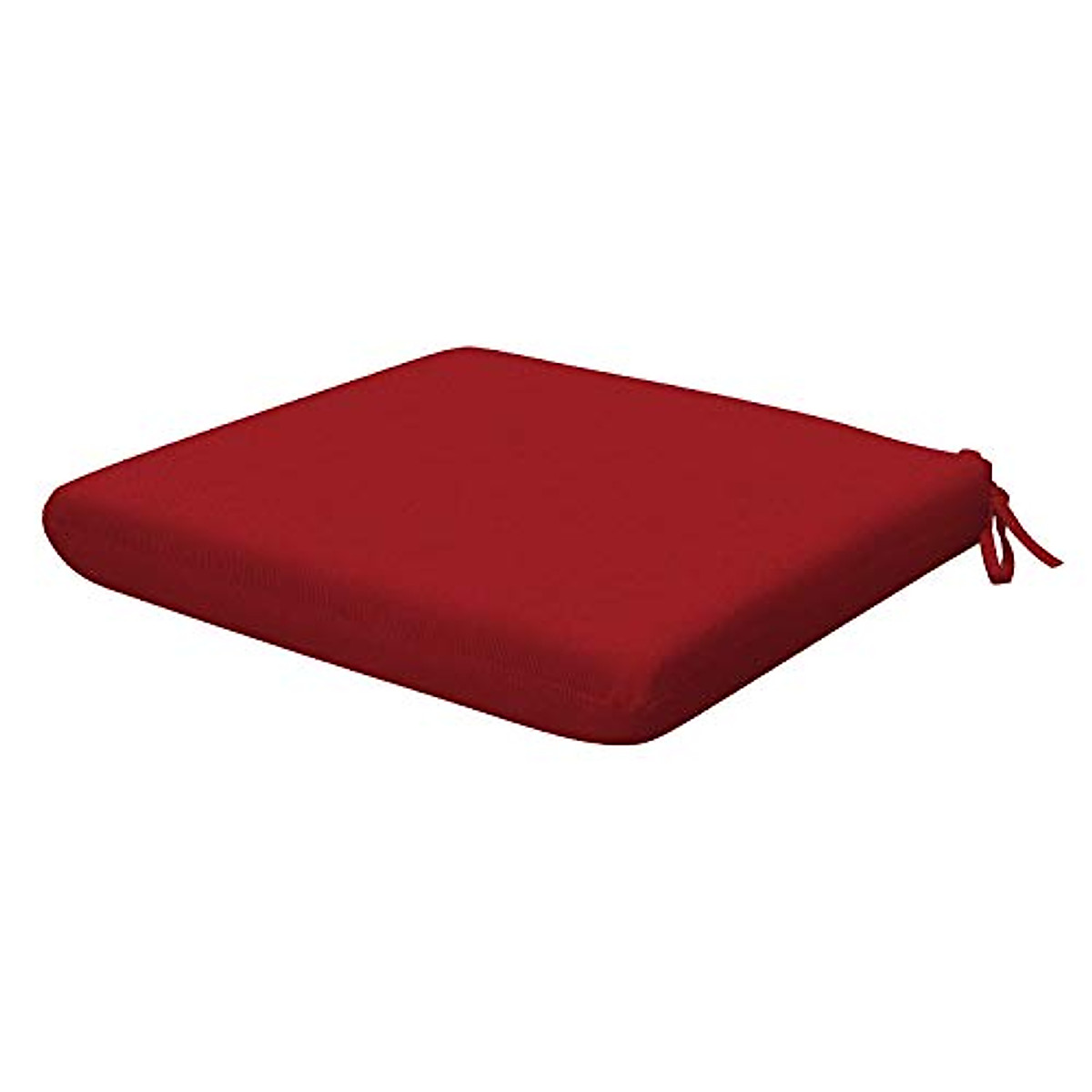 Honeycomb Indoor/Outdoor Textured Solid Scarlet Red Universal Seat Cushion: Recycled Fiberfill, Weather Resistant, Comfortable and Stylish Pack of 2 Patio Cushions: 18" W x 17.5" D x 2.5" T
