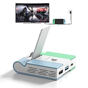 Runpower [2021 Upgraded Version] Charging Dock for Nintendo Switch, Portable Switch Charging Station, Foldable TV Dock Charging Station with 4K HDMI USB 3.0 and Type-c Ports